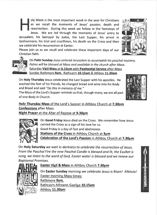 Holy Week 2024 - Athboy Parish | Athboy | Co. Meath | Meath Diocese