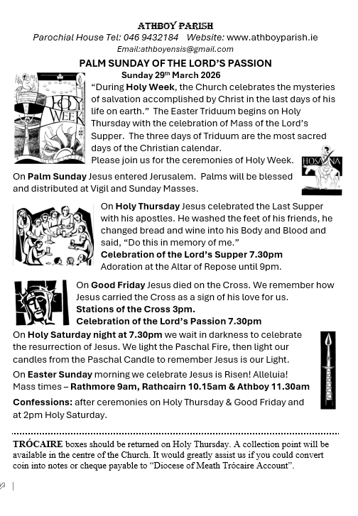 Holy Week 2026 Archives - Athboy Parish | Athboy | Co. Meath | Meath ...